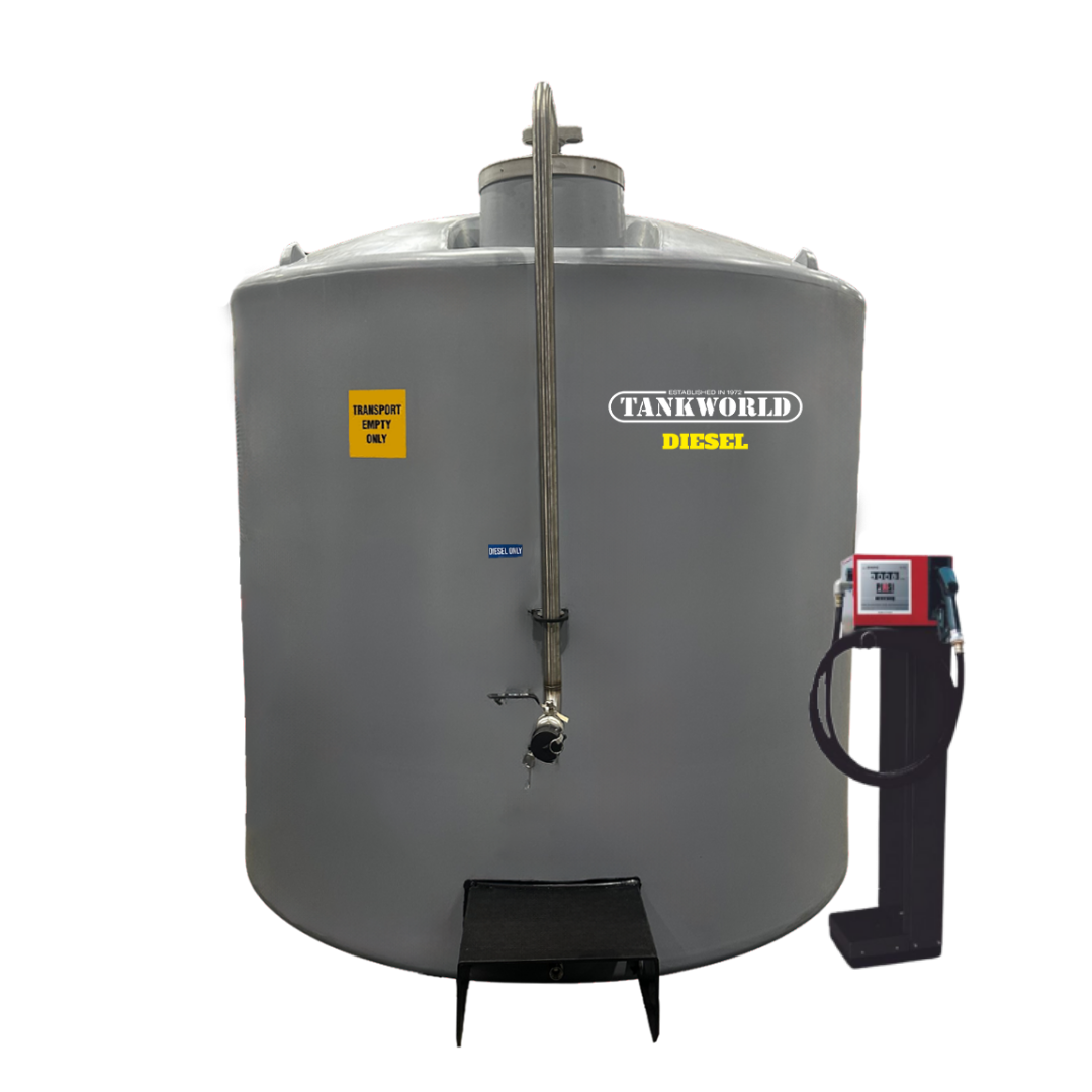 Diesel Storage Tank 5,000Ltr & 240V Diesel Bowser with Pedestal - Tankworld